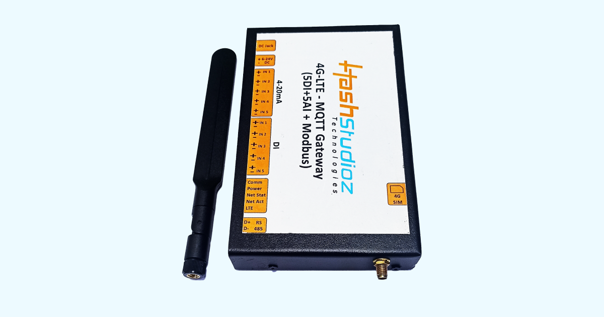 4G-LTE RS-485 Modbus Gateway with 5 Analog and 5 Digital Inputs ...