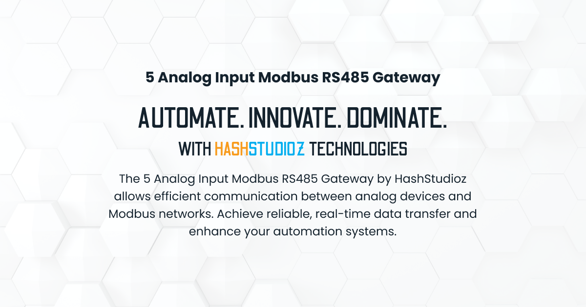 Modbus RS485 Gateway with 5 Analog Input Channels - HashStudioz ...